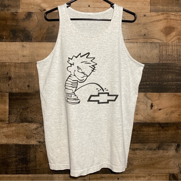 Shirts | Vintage Tank Top Kid Peeing Chevy Logo Size L | Poshmark